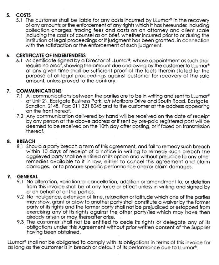 Llumar specifications